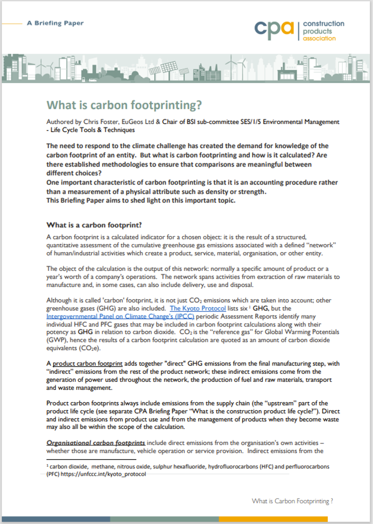 What is carbon footprinting?