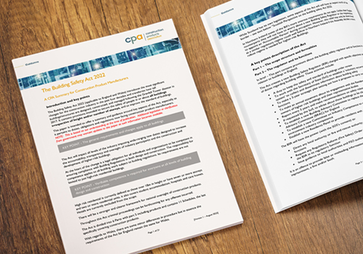 CPA Guidance - Building Safety Act 2022 - V1 August 2023